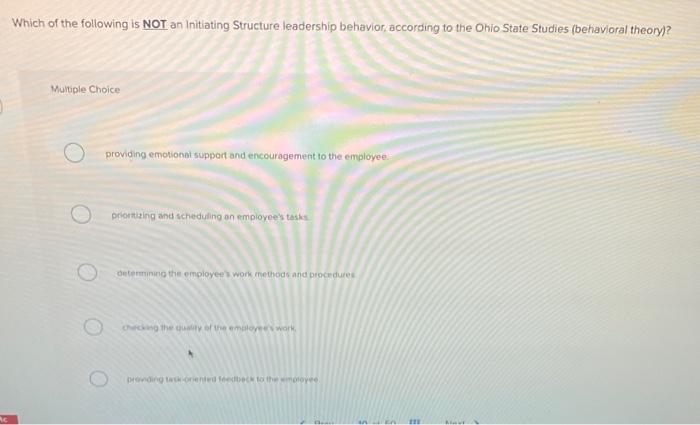 Solved Which of the following is NOT an Initiating Structure | Chegg.com