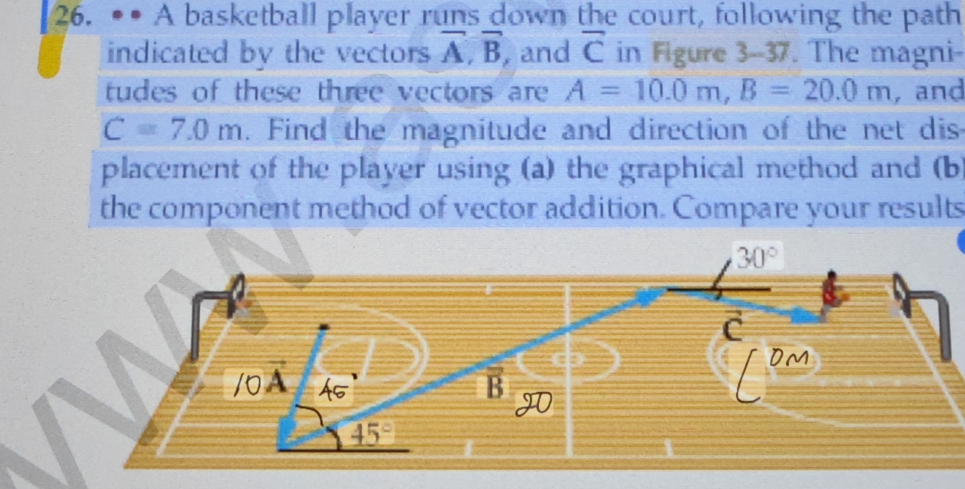 Solved . ﻿A basketball player runs down the court, following | Chegg.com