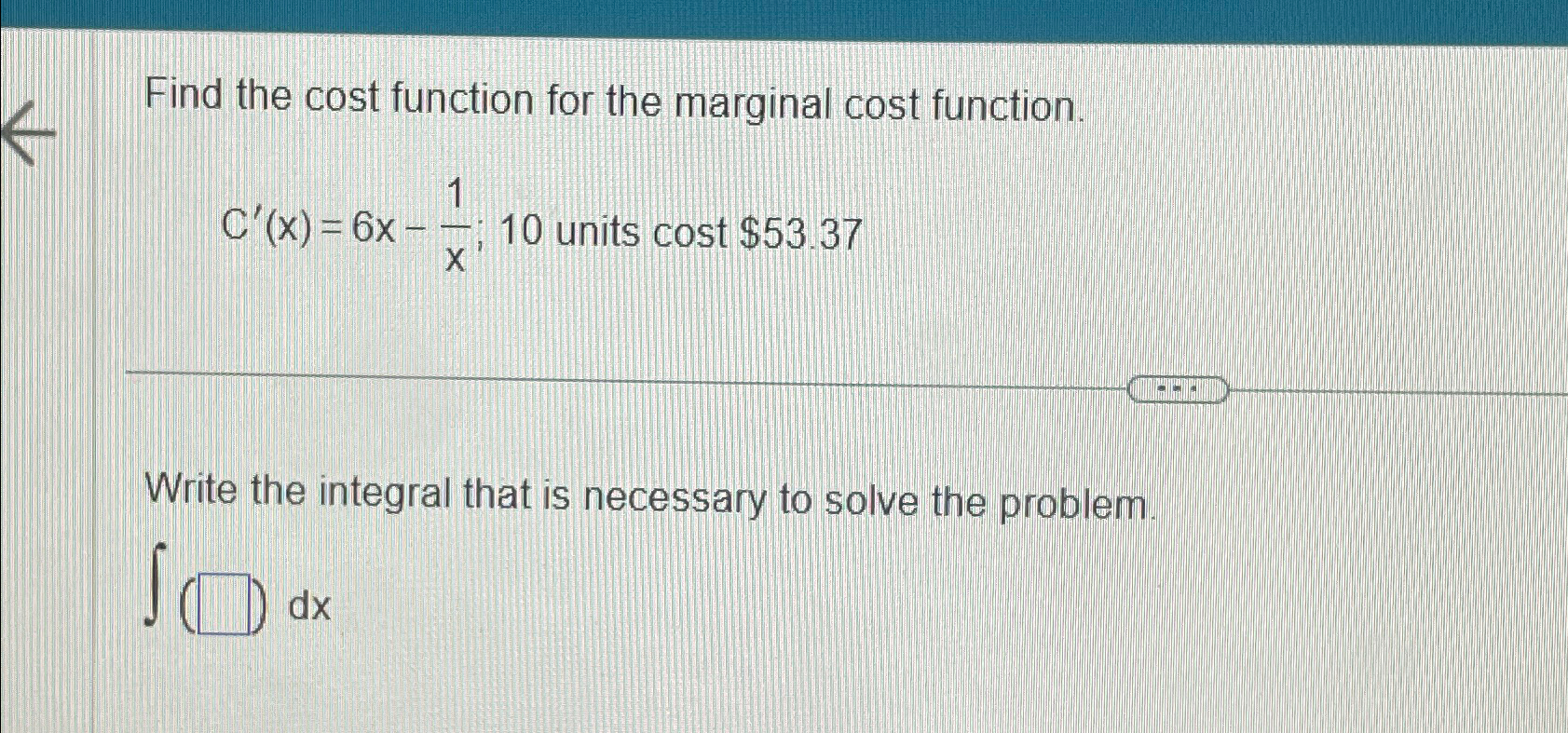 Solved Find the cost function for the marginal cost | Chegg.com