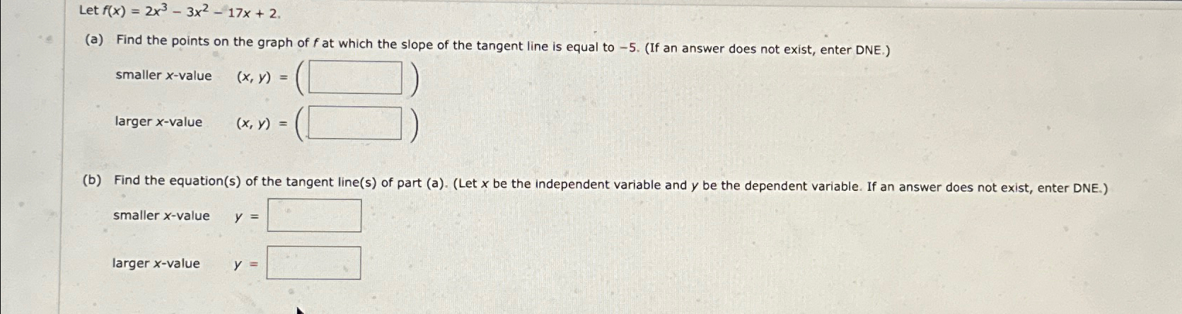 Solved Let f(x)=2x3-3x2-17x+2(a) ﻿Find the points on the | Chegg.com