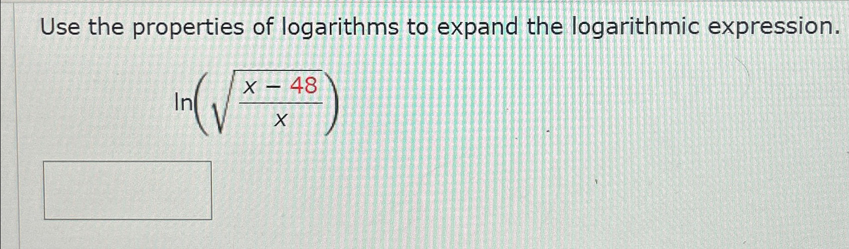 Solved Use the properties of logarithms to expand the | Chegg.com