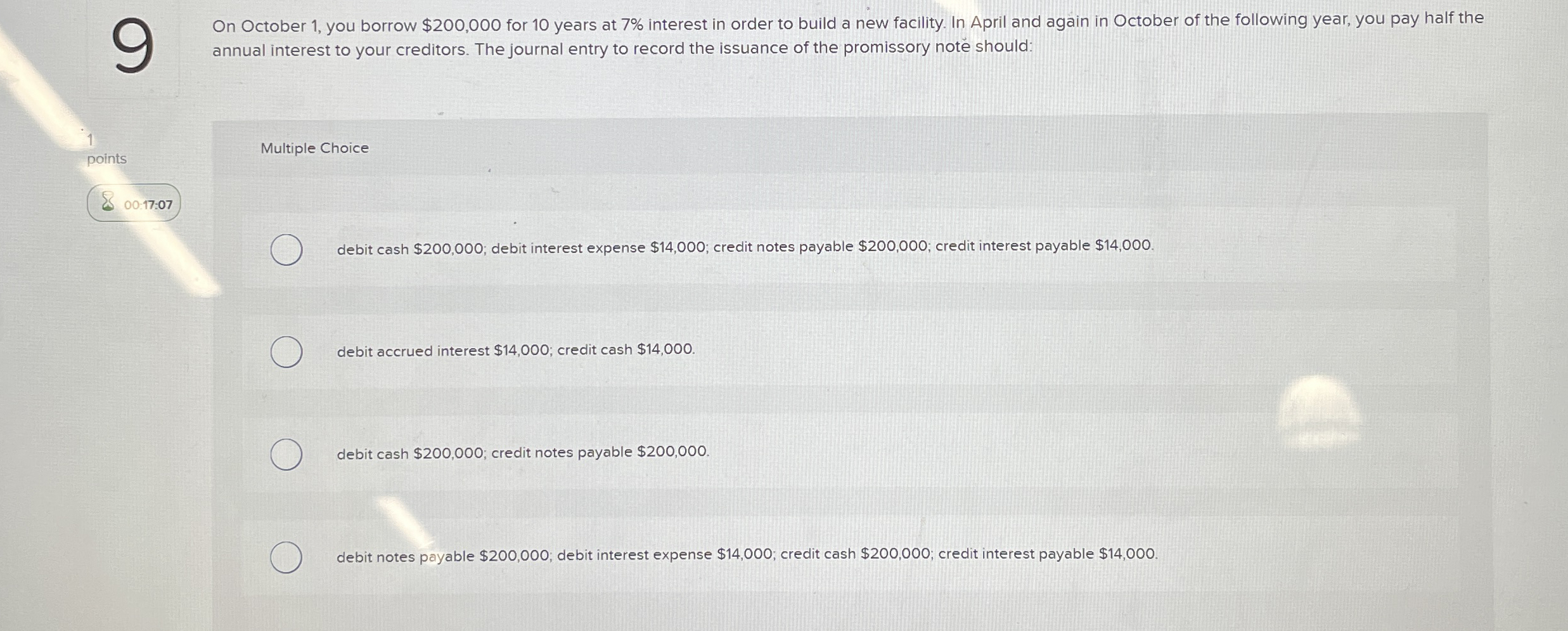 Solved 9On October 1 , ﻿you borrow $200,000 ﻿for 10 ﻿years | Chegg.com