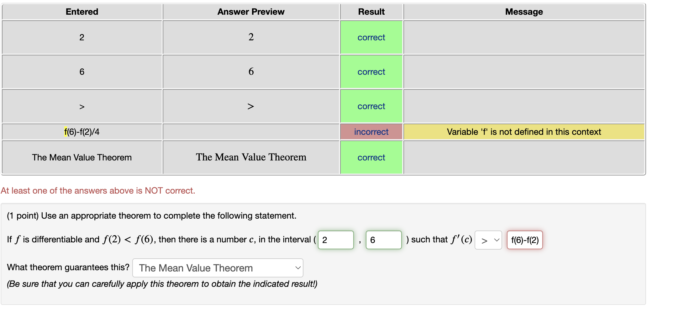 Solved At least one of the answers above is NOT correct | Chegg.com