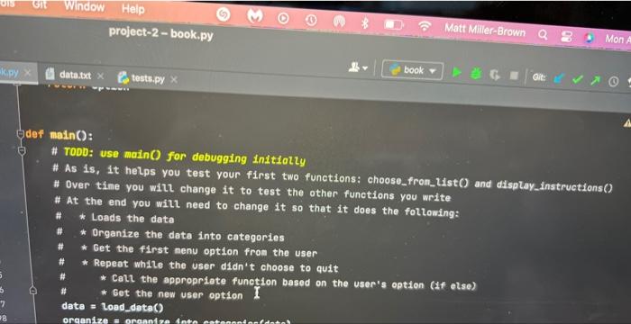 Solved I have a question about a Comp Sci (Python) project | Chegg.com