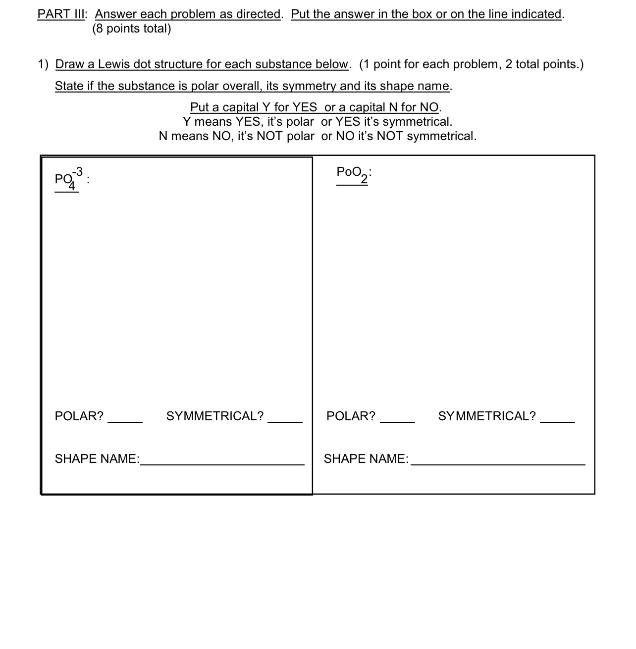Solved Part Iii Answer Each Problem As Directed Put The 