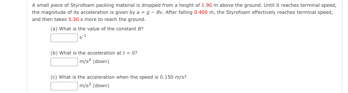 Solved A small piece of Styrofoam packing material is | Chegg.com