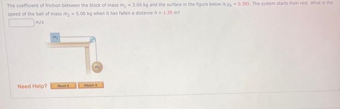 Solved The Coefficient Of Friction Between The Block Of Mass