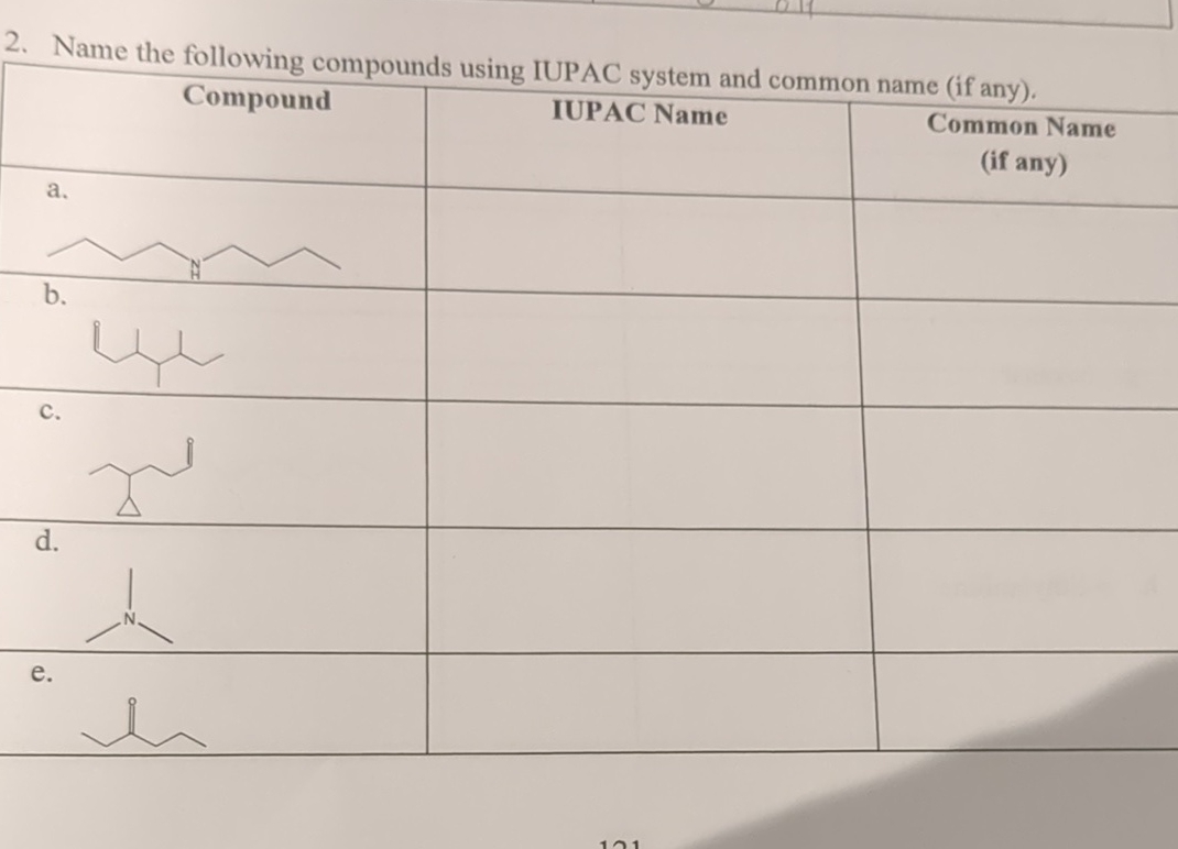Solved Name the following compounds using IUPAC system and | Chegg.com