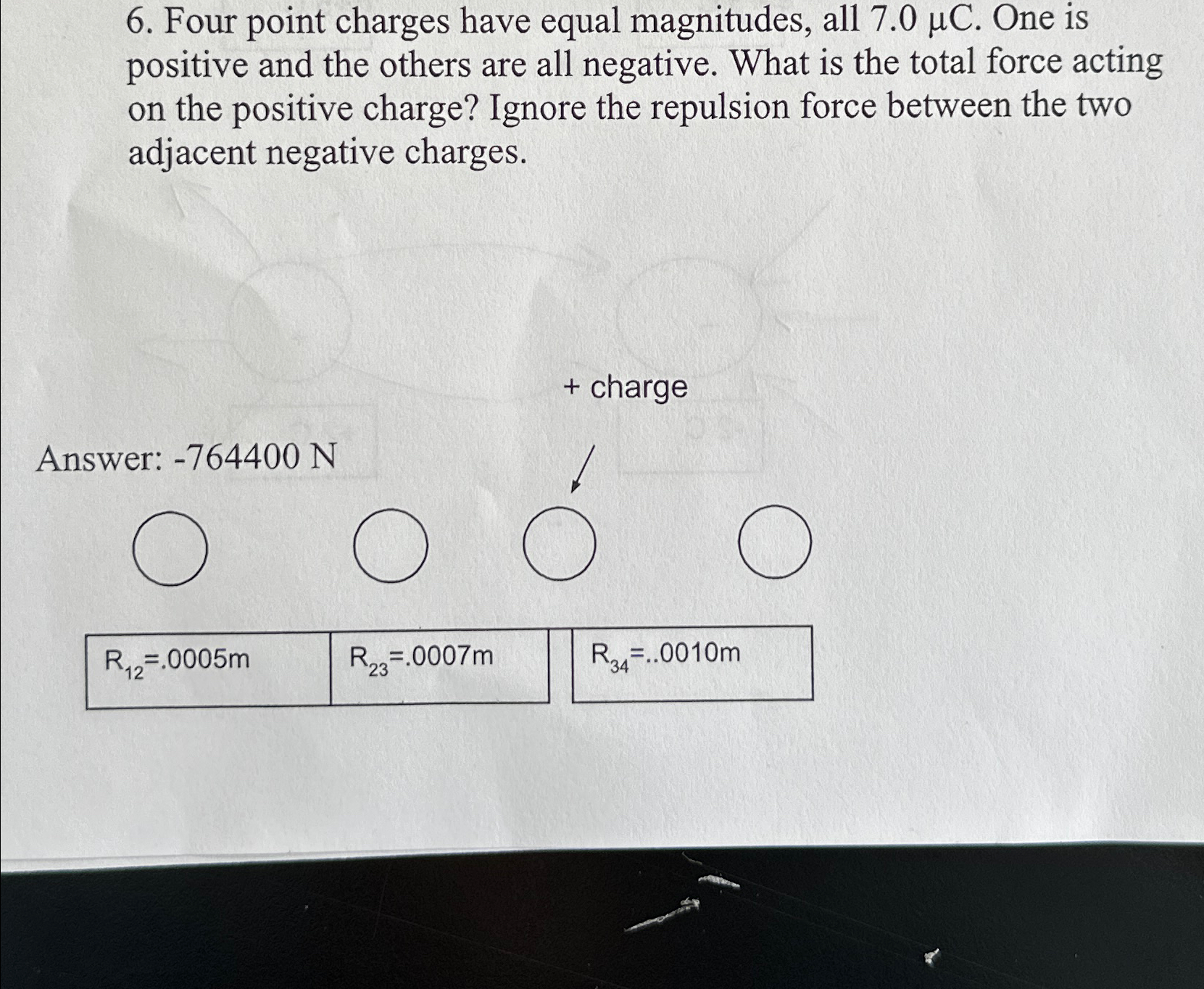 Solved Four point charges have equal magnitudes, all 7.0μC. | Chegg.com