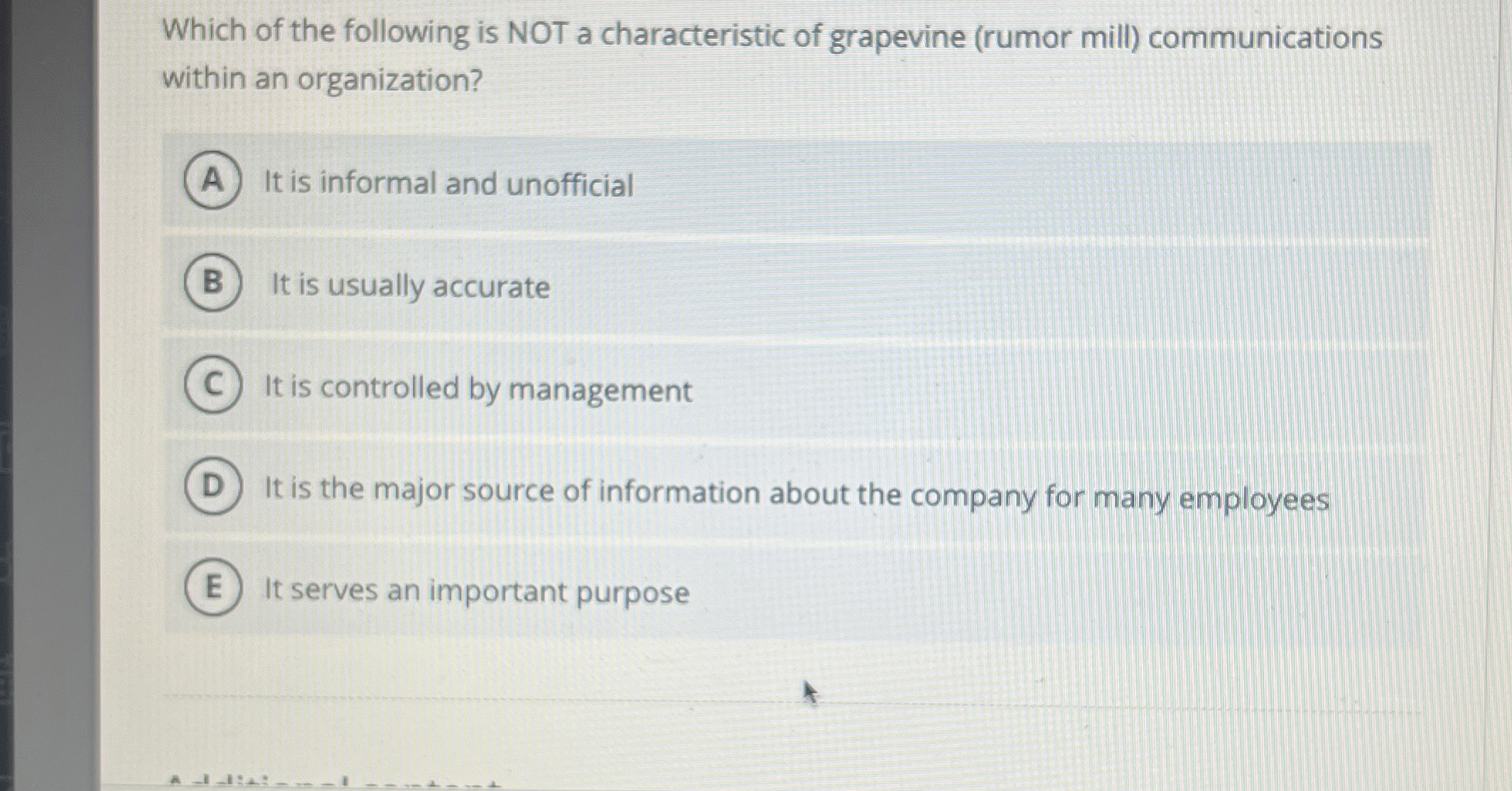Solved Which of the following is NOT a characteristic of | Chegg.com