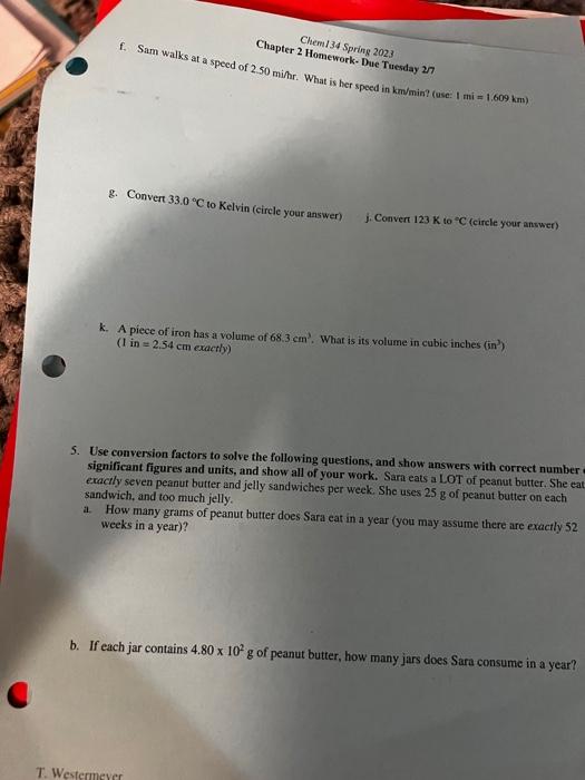Solved Chapter 2 Homework- Due Tuesday 27 What is her speed | Chegg.com