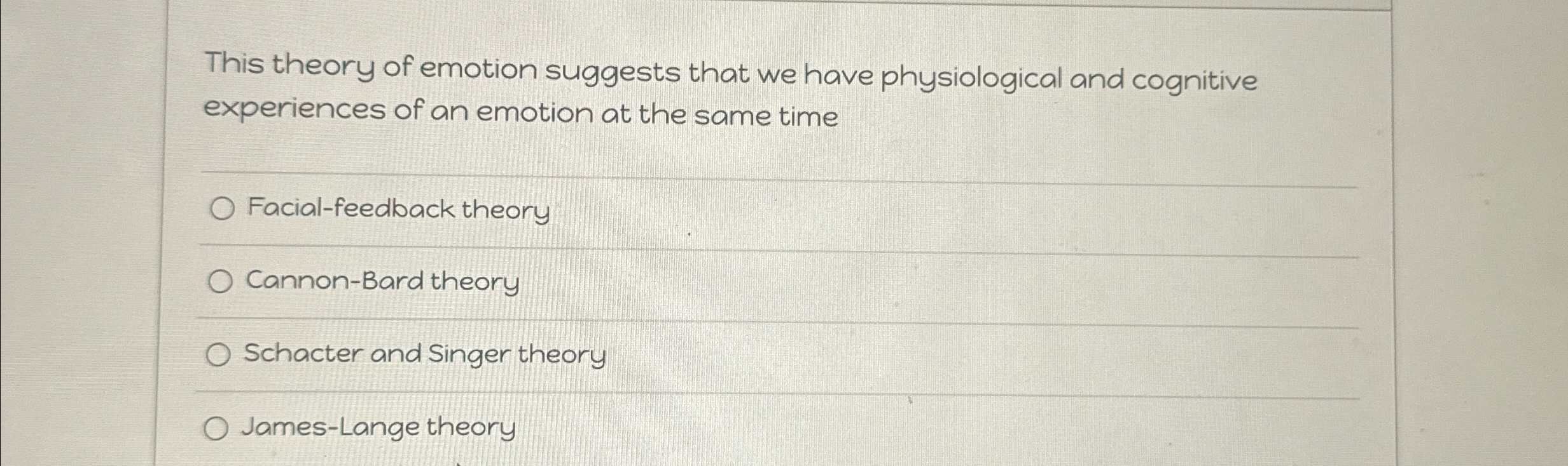 Solved This theory of emotion suggests that we have | Chegg.com
