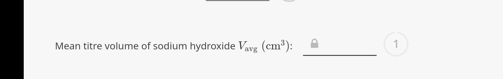 Solved Mean titre volume of sodium hydroxide Vavg(cm3) ﻿: | Chegg.com