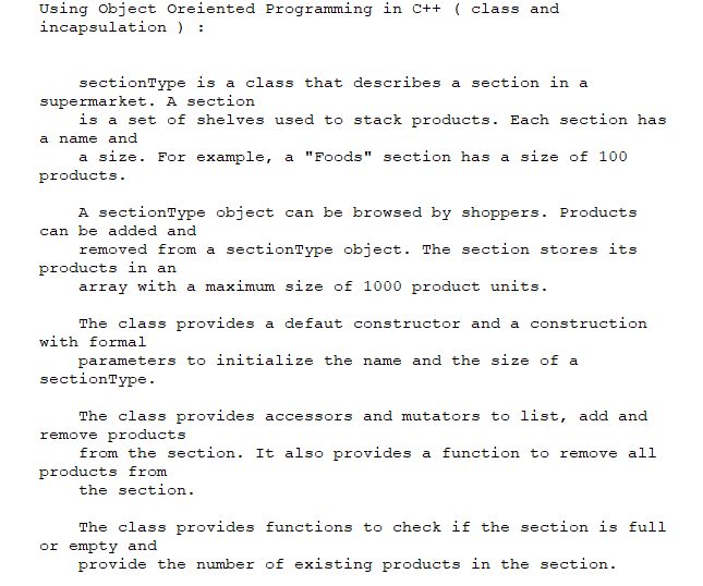 Solved Supermarket Project A shopper enters a supermarket, | Chegg.com