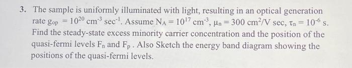 Solved 3. The sample is uniformly illuminated with light, | Chegg.com