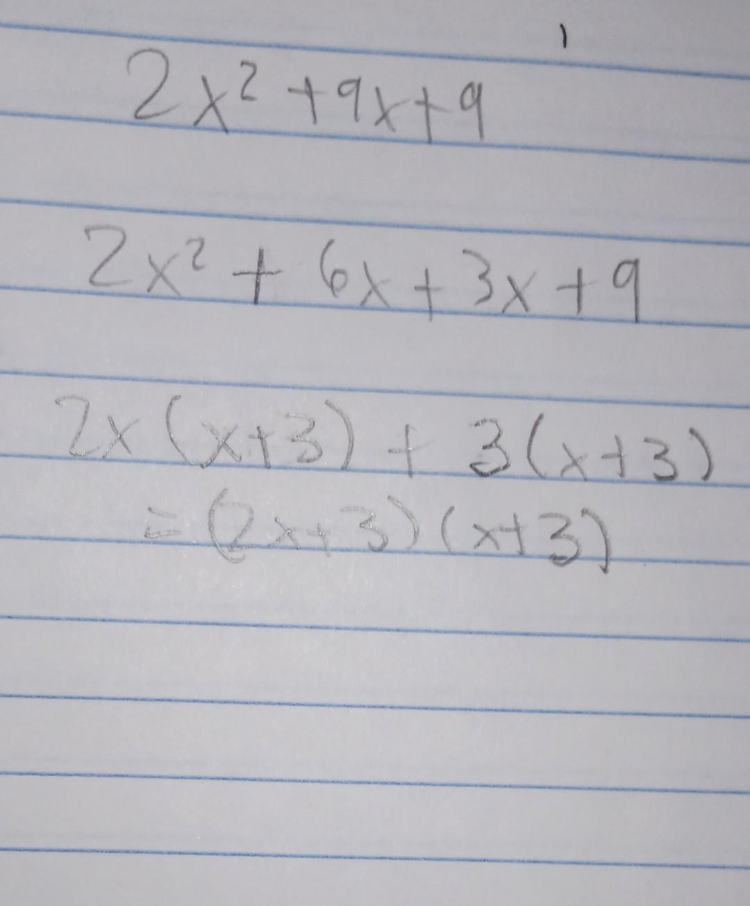 Solved The trinomial 2x^2+9x+9 has a coefficient greater | Chegg.com