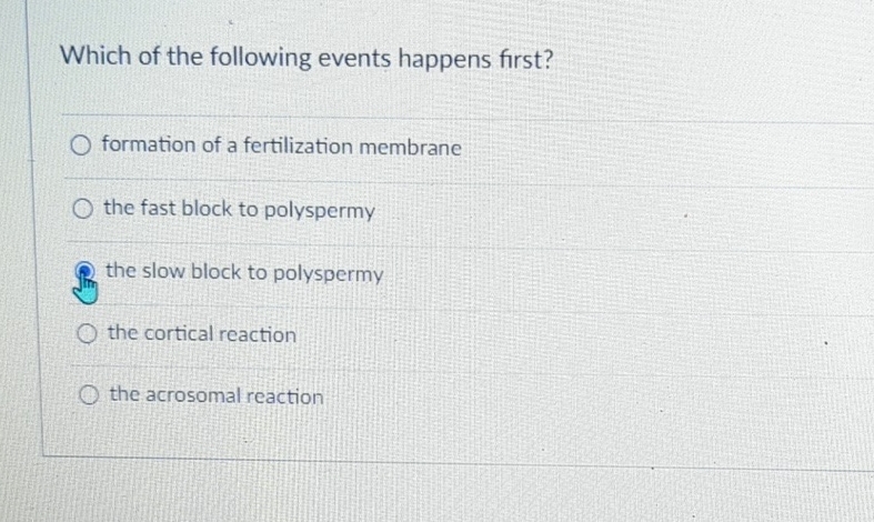 Solved Which of the following events happens first?formation | Chegg.com