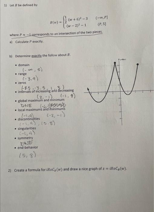 Solved Determine domain, range, zeros, intervals of | Chegg.com