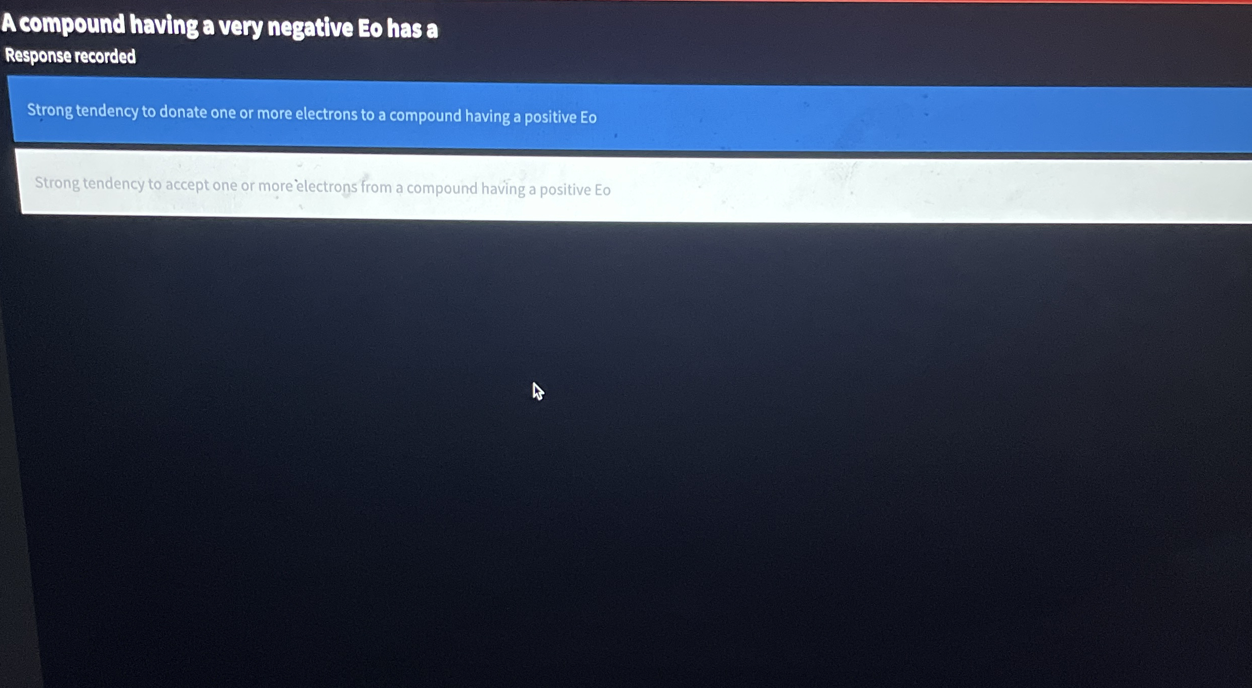 Solved A compound having a very negative Eo has aResponse | Chegg.com