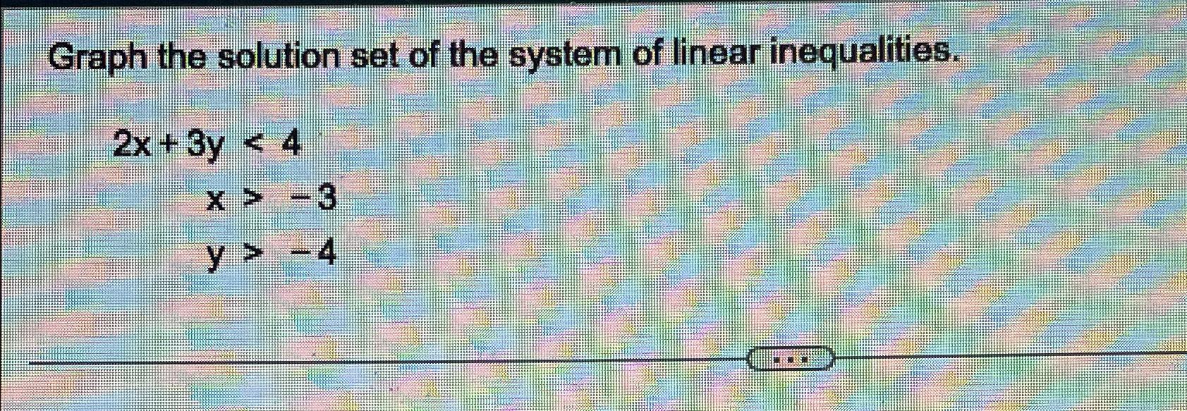 Solved Graph the solution set of the system of linear | Chegg.com