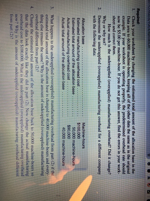 Solved Chapter 3: Applying Excel Data Allocation base | Chegg.com