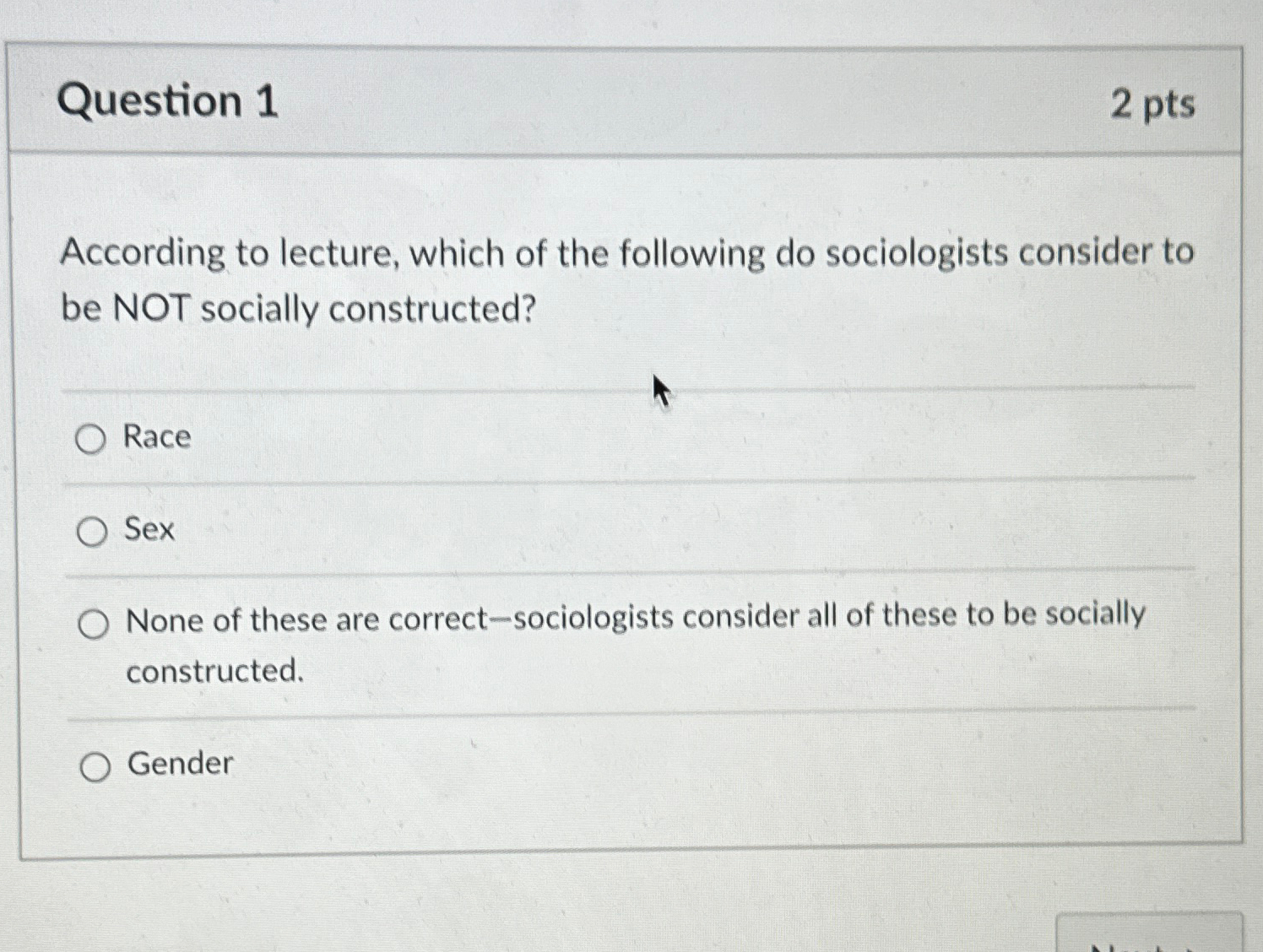 Solved Question 12ptsAccording to lecture, which of the | Chegg.com