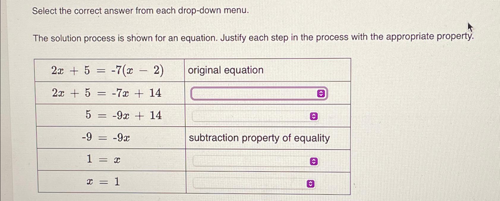 Solved Select the correct answer from each drop-down | Chegg.com