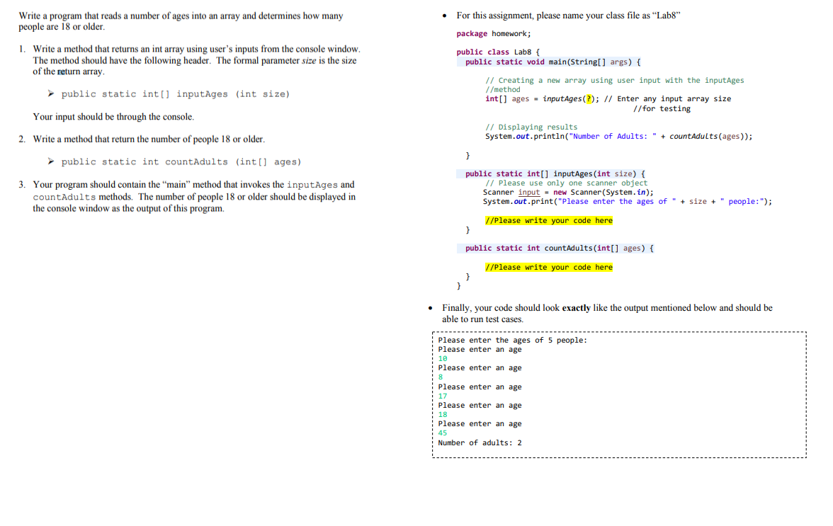 Solved Write a program that reads a number of ages into an | Chegg.com