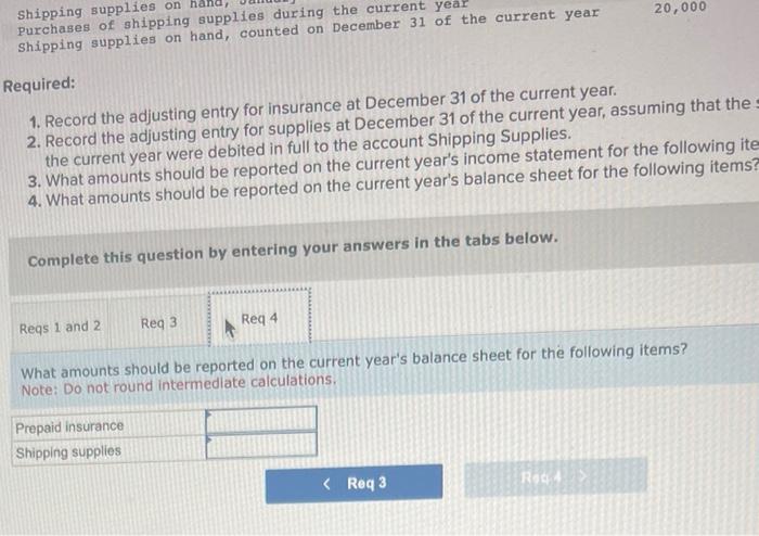 Solved Required: 1. Record the adjusting entry for insurance | Chegg.com