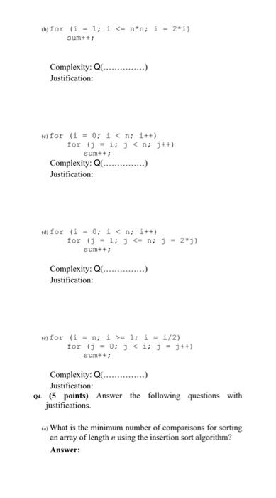 Solved (b) for (i=1;i