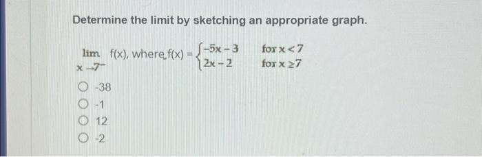 Solved Determine the limit by sketching an appropriate | Chegg.com