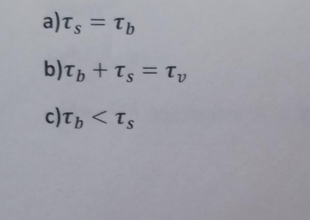 Solved τs=τbτb+τs=τvτb