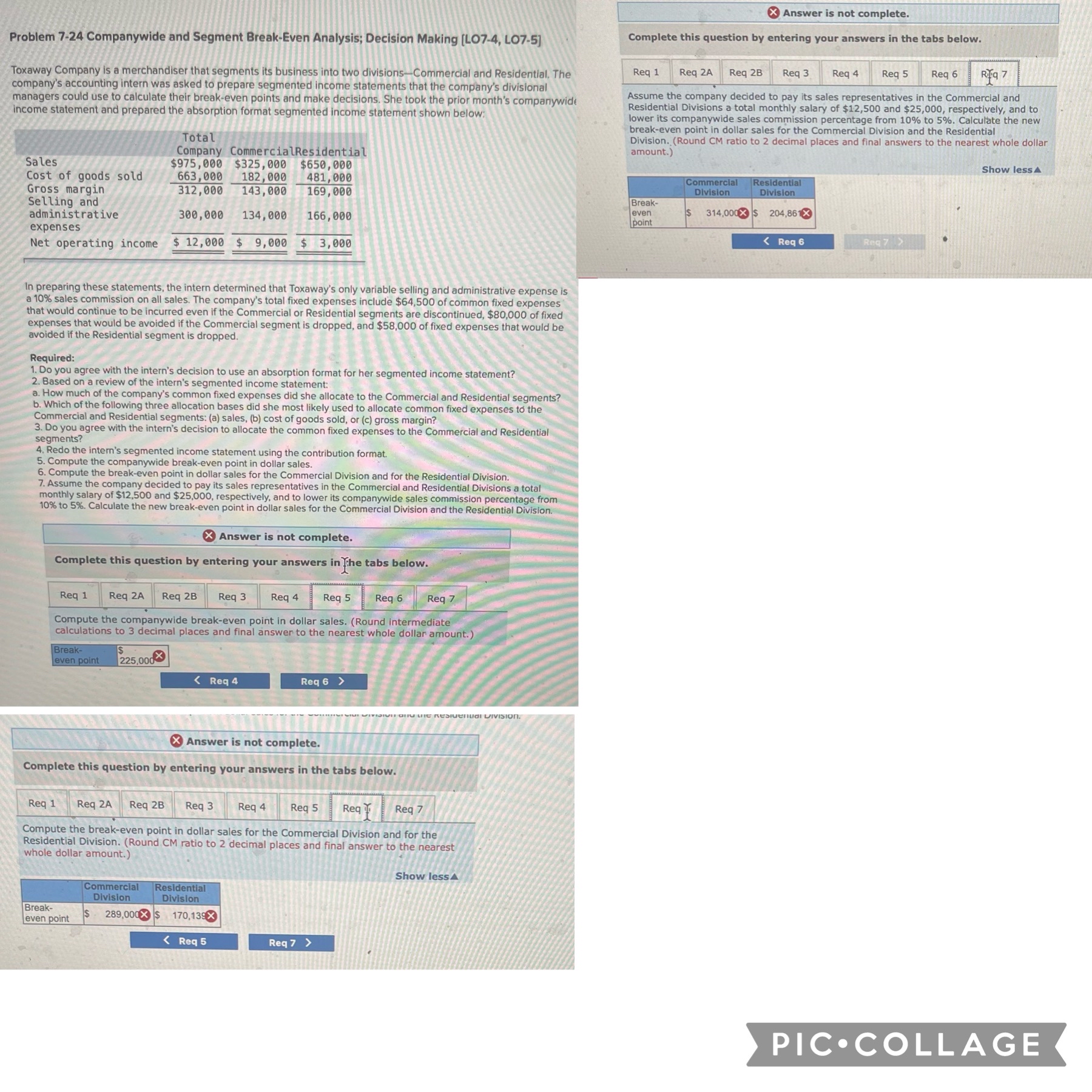 Solved Problem 7-24 ﻿Companywide and Segment Break-Even | Chegg.com