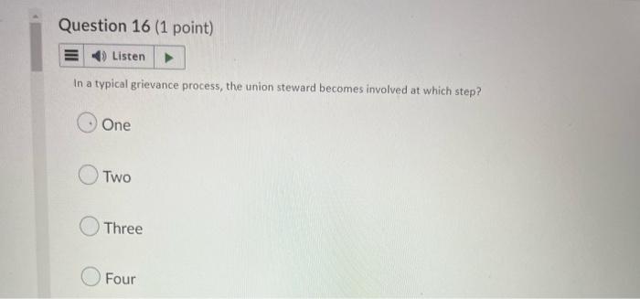 Solved In a typical grievance process, the union steward | Chegg.com