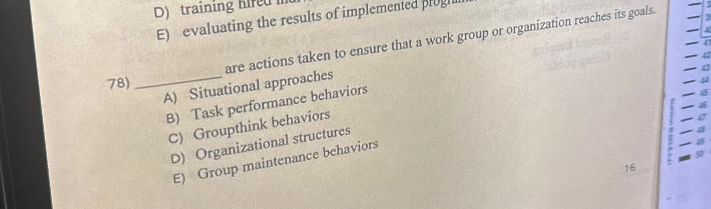 Solved D) ﻿trainingE) ﻿evaluating the results of | Chegg.com