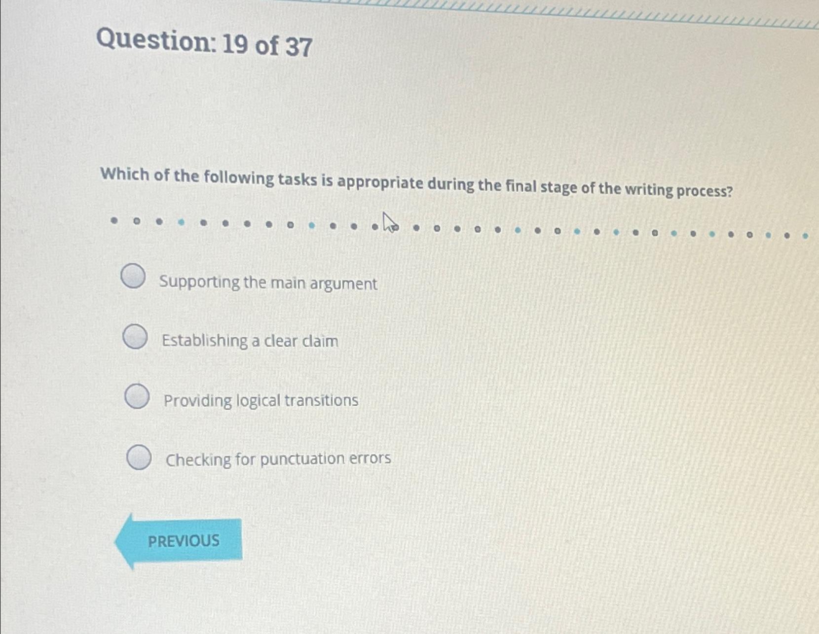 Solved Question: 19 ﻿of 37Which of the following tasks is | Chegg.com