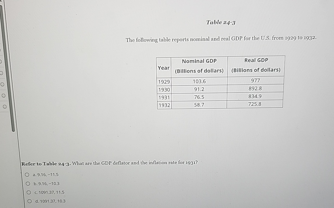Solved Table 24-3The following table reports nominal and | Chegg.com