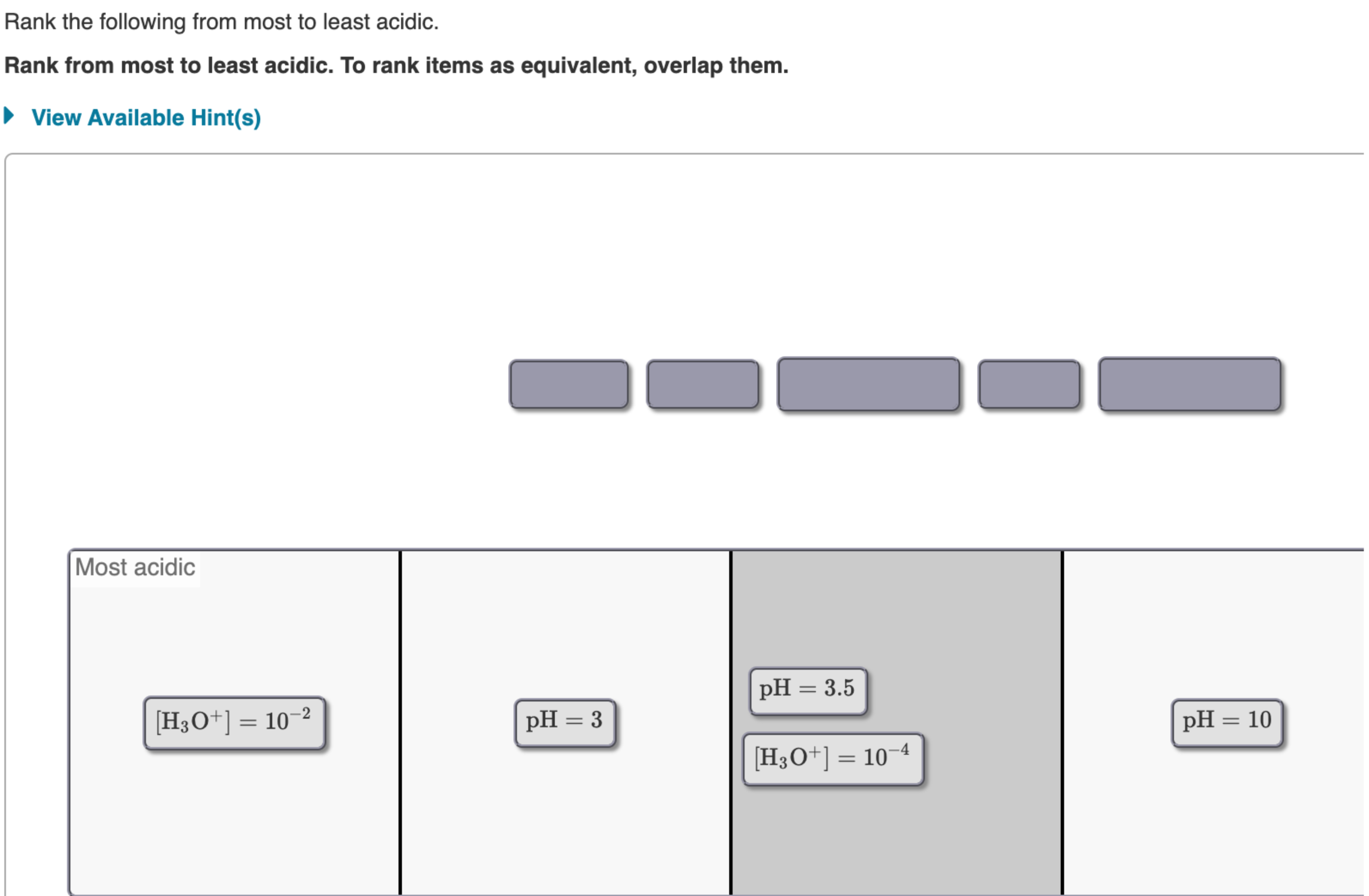 Solved Rank the following from most to least acidic.Rank | Chegg.com