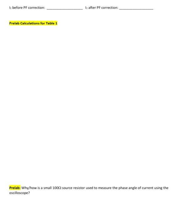 Solved Figure 11. Calculate all values under Prelab in Table | Chegg.com