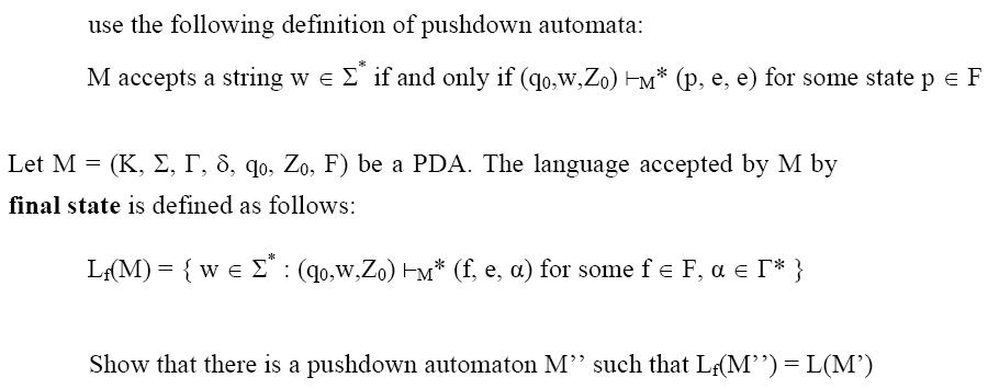 Solved use the following definition of pushdown automata: M | Chegg.com
