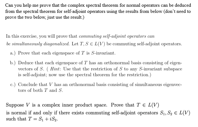 Solved Can you help me prove that the complex spectral | Chegg.com