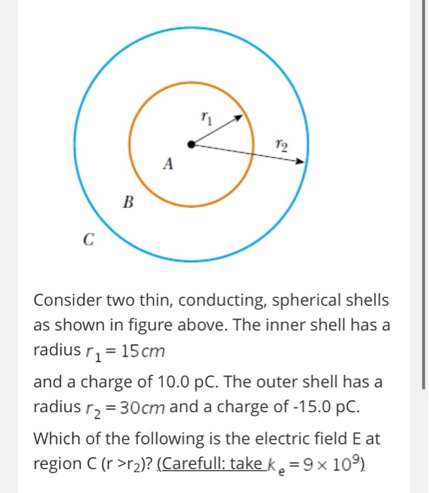 Solved T2 A B С Consider two thin, conducting, spherical | Chegg.com