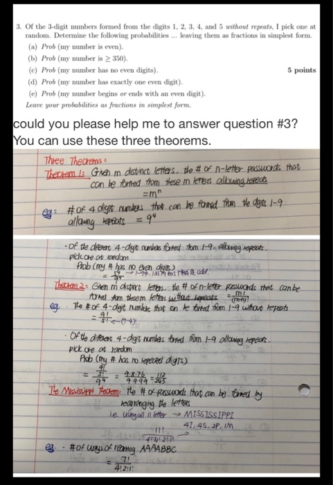 Solved 3. Of the 3-digit numbers formed from the digits 1, | Chegg.com