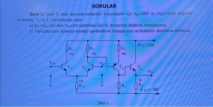 Solved Soru 1- Şekil 1. deki devrede kullanilan | Chegg.com