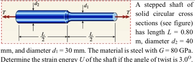 Solved A stepped shaft of solid circular cross sections (see | Chegg.com