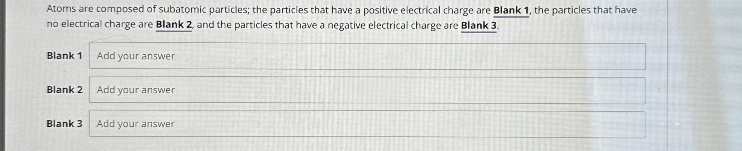Solved Atoms are composed of subatomic particles; the | Chegg.com