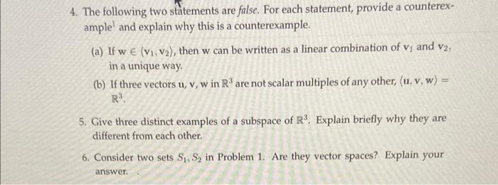 Solved 1. Let v, w be two non-parallel vectors in Rn. (a) | Chegg.com