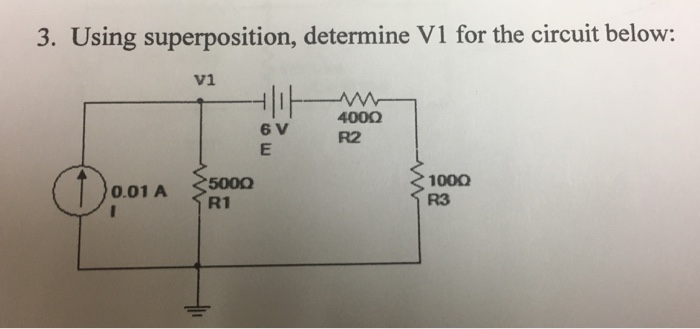 Solved 3. Using superposition, determine V1 for the circuit | Chegg.com