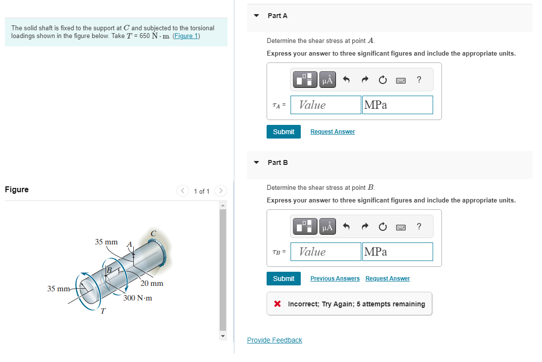 Solved The solid shaft is fixed to the support at C ﻿and | Chegg.com