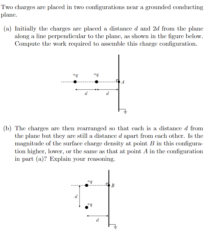 Solved Two charges are placed in two configurations near a | Chegg.com